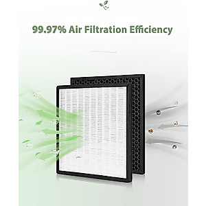Future Way 2 Set HSP001 Filter Replacement Compatible with HSP001 Smart True HEPA Air Purifier, H13 True HEPA and Activated Carbon Filter