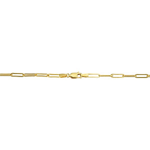 KoolJewelry Yellow Gold Over Sterling Silver Paperclip Chain Necklace for Men and Women (2.9 mm, 36 inch)