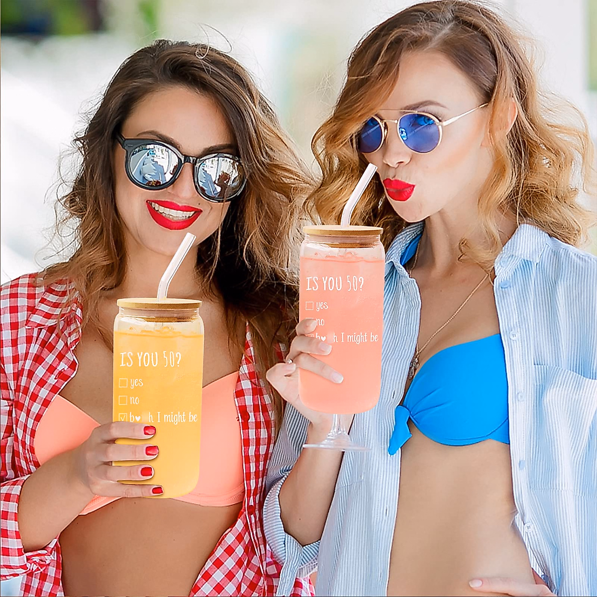 50th Birthday Gifts for Women, Unique Is You 50 Birthday Gift Idea for Mom Dad Husband Wife Sister Friends Coworker– 50th Bday Gifts, 50 Year Old Birthday Decorations for Him Her - 18oz Can Glass