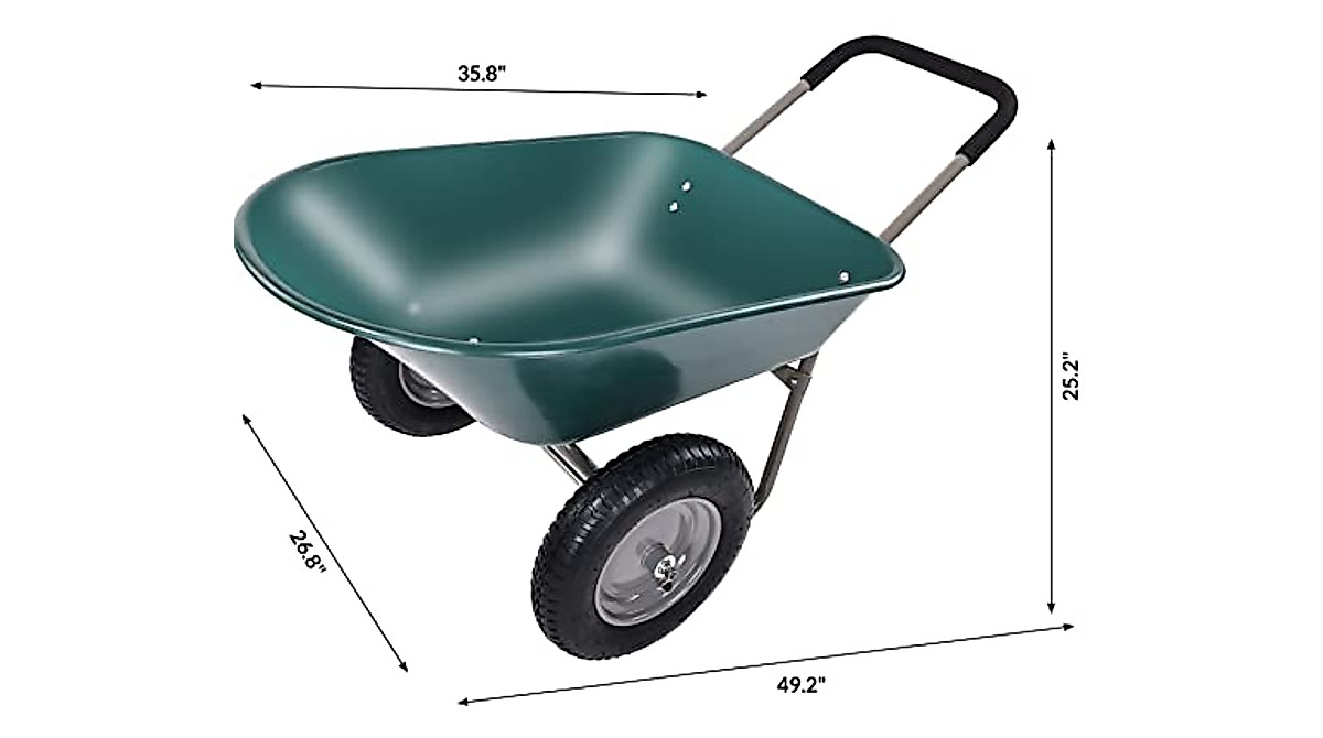 BalanceFrom Dual-Wheel Garden Wheelbarrow for Easy Yard Work