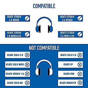 Earpadz Replacement for Beats Studio 3 and Studio 2 Ear Pads, Soft Knit Headphone Cushions (Jerzee, Black, 1 Pair)