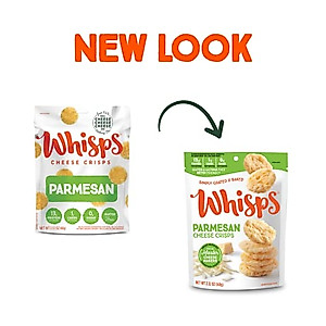 Whisps Cheese Crisps - Parmesan Cheese Snacks, Keto Snacks, 13g of Protein Per Serving, Low Carb, Gluten & Sugar Free, Great Tasting Healthy Snack, Parmesan Chips, All Natural Cheese Crisps - Parmesan, 9.5 Oz (Pack of 2)