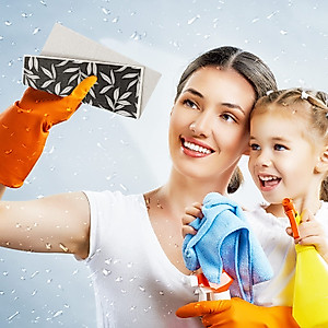 Whaline 6Pcs Minimalist Swedish Dishcloth White Black Flower Leaf Rainbow Geometric Reusable Kitchen Dish Towel Absorbent Cotton Cleaning Dishcloth for Graduation Party Housewarming Gift, 6.7x7.7 Inch