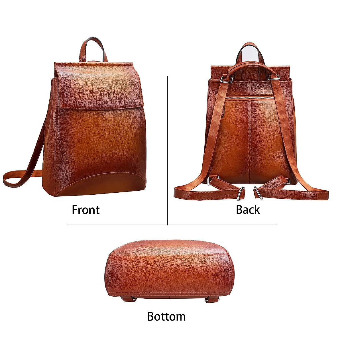 HESHE Leather Backpack for Women Fashion Convertible Backpack Purse Designer Handbags Anti Theft Rucksack for Travel