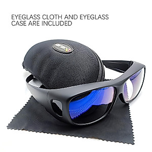 CARLANY CO2 Laser Eye Protection Glasses, 9000nm-11000nm / 10600nm Wavelength Safety Protective Goggles OD 5+, Filtering Technology by Way of Absorption Safety Goggles for Laser Cutting and Engraving