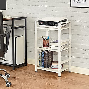 BEWISHOME 3 Tier Bookshelf, White Small Bookshelf for Small Spaces, Short Wooden Storage Bookcase with Metal Frame for Bedroom Living Room and Home Office JCJ62W