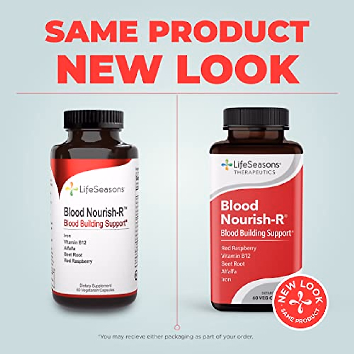 LifeSeasons - Blood Nourish-R - Iron Deficiency Supplement - Supports People Dealing with Fatigue, Paleness and Dizziness - No Constipation - Boost Blood Building - Iron, Vitamin B-12 (60 Capsules)