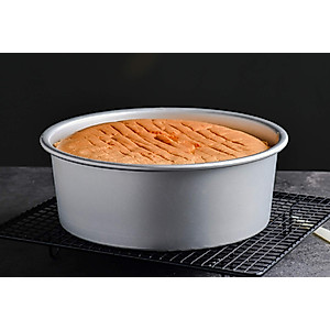 Tosnail 2 Pack 8-Inch Aluminum Round Cake Pan with Removable Bottom