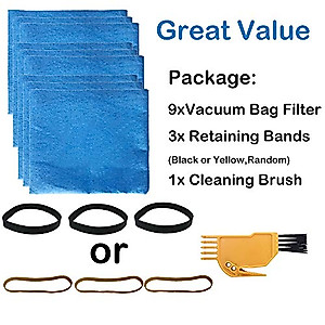 S SMILEFIL 9 Pack Blue Cloth Reusable Dry Filter Bags Compatible with Stanley 25-1217 1-5 Gallon Wet/Dry Vacuums