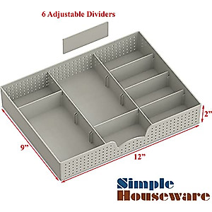 Simple Houseware Desk Monitor Stand Riser with Adjustable Organizer Tray, Maple