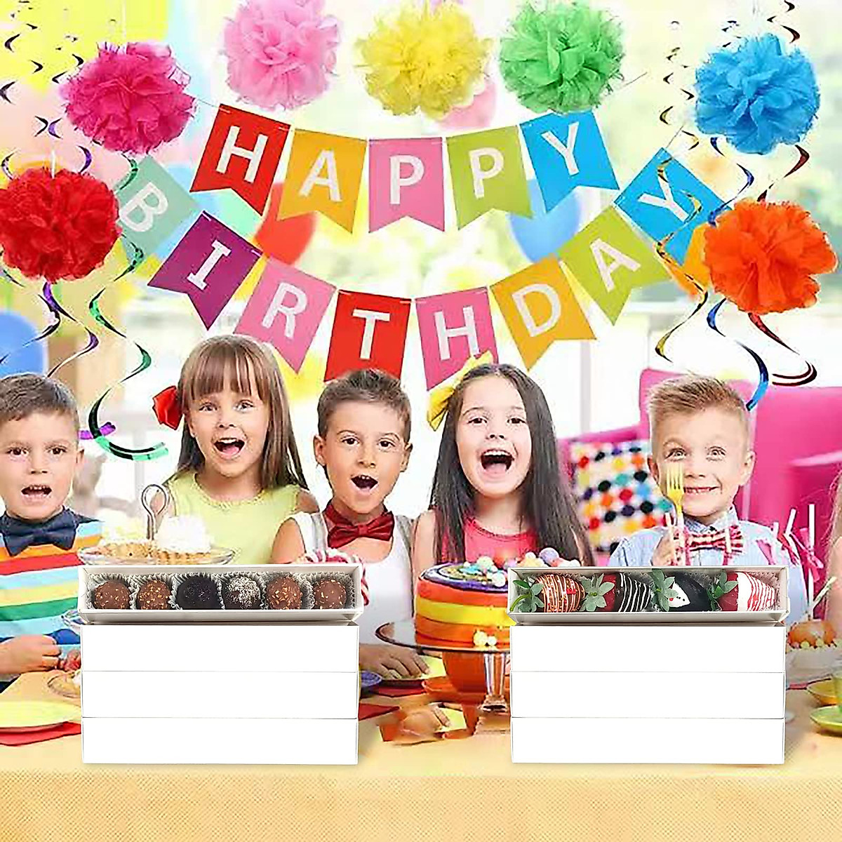 RomanticBaking 50PCS 9" × 1 1/2" × 1 1/2" Inch,Clear Chocolate Boxes Truffle Boxes Bakery Boxes with Full Window Drawer Boxes Pretzel Boxes Wedding Favors Party Boxes