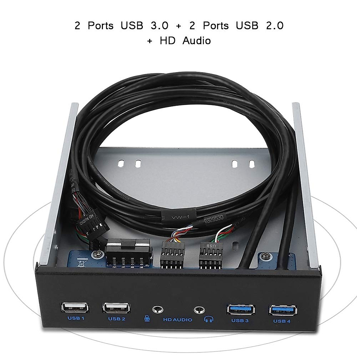 5.25 Inch Front Panel USB Hub with 2 x USB 3.0 Ports & 2 x USB 2.0 Ports & 1 x HD Audio Port 19 Pin Extension Front Panel Card Reader Support WinXP/2003/VISTA/2008/Windows 7/WIN8