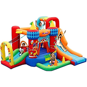Inflatable Castle and Slide, Children S Playground Indoor Inflatable Toys Outdoor Circus Trampoline Square Playground Colors