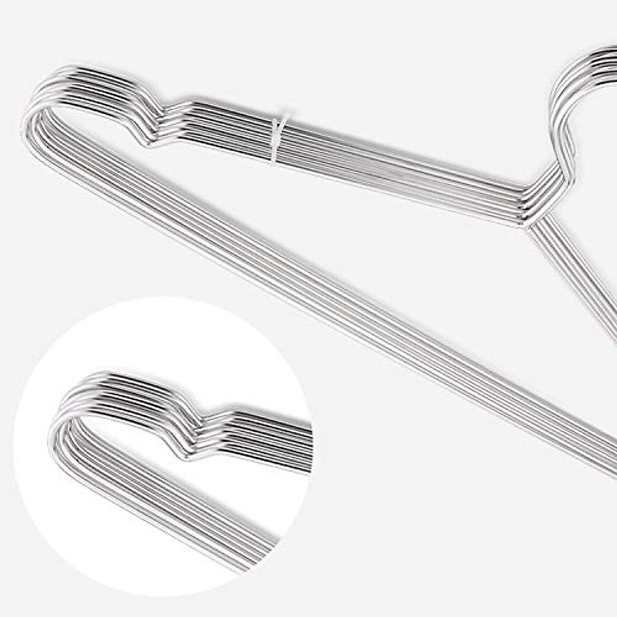 Tosnail 50 Pack Stainless Steel Strong Wire Metal Hangers Heavy Duty Clothes Hangers - 16.5"/42cm