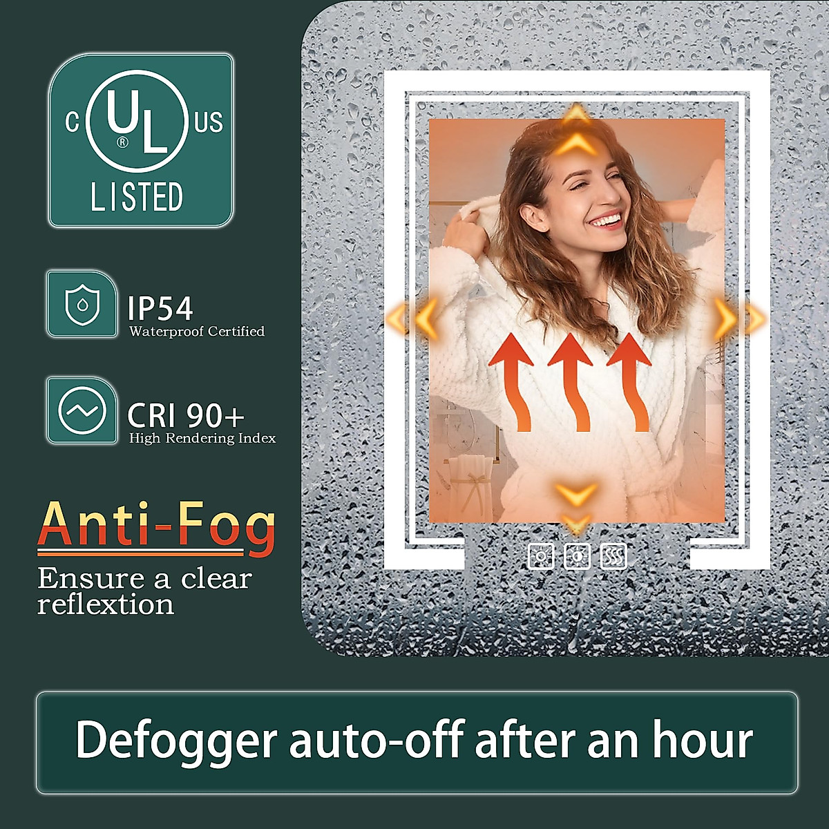 Benime 24x32 Inch, LED Lighted Bathroom Medicine Cabinet with Mirror, Surface or Recessed Medicine Cabinet with Lights, Defogger, Stepless Dimming&Color Temps, 2 Outlets&USBs, 3 Storage Shelves