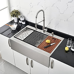 30 Inch Drop In Farmhouse Sink Workstation-Bokaiya 30x22 Inch Stainless Steel Farmhouse Drop In Sink Top Mount Workstation Kitchen Sink 16 Gauge Single Bowl Deep Kitchen Sink