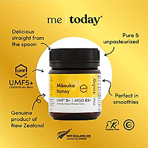 Me Today - Manuka Honey UMF 5+/MGO 83+ from New Zealand (4.4oz) Authentic, Raw & Unpasteurized