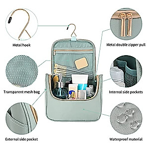 Makeup Bag Travel Cosmetic Bag Hand-Portable Girl Cosmetic Bag For Women Large Toiletry Bag Organizer (Green)