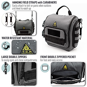 T.O.M HORIZONS Tactical Toiletry Bag for Men. Extra Large, Water Resistant, Heavy Duty, Hanging, Multiple compartments and Storage Options, Dopp Kit for Toiletry Accessories