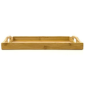 Serving Tray with Handles Nice Size Aprox 17.7 X 13 inch by Intriom Bamboo Collection