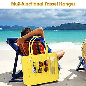 4 Packs Tassel Hanger for Bogg Bag, Stainless Steel Insert Charm Keychain Hanger - Accessories for Bogg Bags