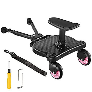 Universal Stroller Board with Detachable Seat,Stroller Glider Board Suitable for Most Brands of Strollers, Holds Children Up to 55lbs (Pink)