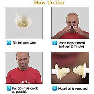 Nose Wax Kit, 100g Wax, 30 Applicators. Nose Ear Hair Instant Removal Kits from Wokaar (15-20 Times Usage).Nasal Waxing Kit for Men and Women, Safe Easy Quick & Painless.10 Mustache Guards
