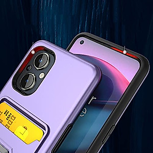 Military Grade Tough Case for OnePlus Nord N20 5G 6.43" 2022, Rugged Case Hybrid Bumper Cover Case with Built-in Kickstand Credit Card Holder Slot for OnePlus Nord N20 5G 6.43" 2022