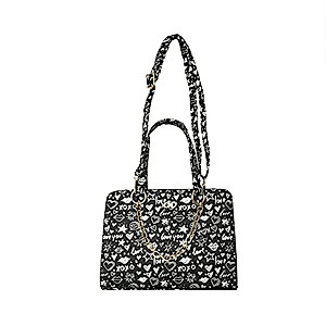XOXO Women's Handbag Large Black Graffiti Print Satchel