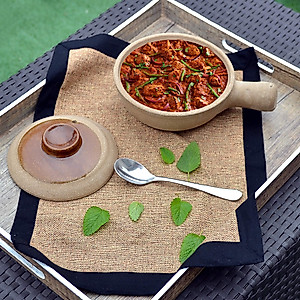 Roe & Moe Large French Onion Ceramic Soup Bowl's Set of 2 20 oz. with Handle and Lid in Rustic Design