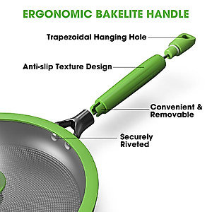 imarku 12 Inch Non Stick Frying Pans with Lid, Long Lasting Cast Iron Skillet, Premium Frying Pan with Stay Cool Handles, Professional Frying Pan Skillet with Lid, Dishwasher Safe, Christmas Gifts