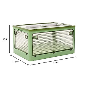 Aroya Storage Box, All Directions, Single Item, Width 23.6 x Depth 16.5 x Height 13.4 inches (60 x 42 x 34 cm), Capacity 23.7 gal (85 L), Folding, Clothes Organization, with Wheels, Storage Case,