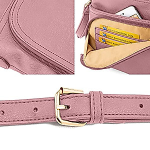 OB OURBAG Crossbody Purse for Women Ladies Lightweight Soft PU Leather Shoulder Bag Roomy Handbag Fashion Tote Shoulder Bags Pink