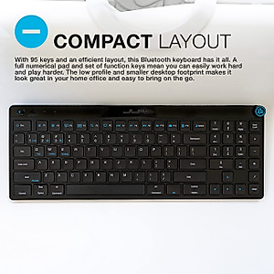 JLab JBuds Wireless Keyboard, Black, 95 Keys, Connect Via Bluetooth or USB Wireless Dongle, Multi-Device Toggle, Soft Touch Keys, Smart Media Knob, Custom User Profiles, Rechargeable (1 Pack)