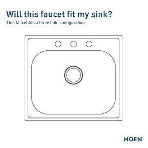 Moen Chateau Chrome One-Handle Low-Arc Kitchen Faucet with Side Sprayer in Deck Plate for 3-Hole Setup, 7434