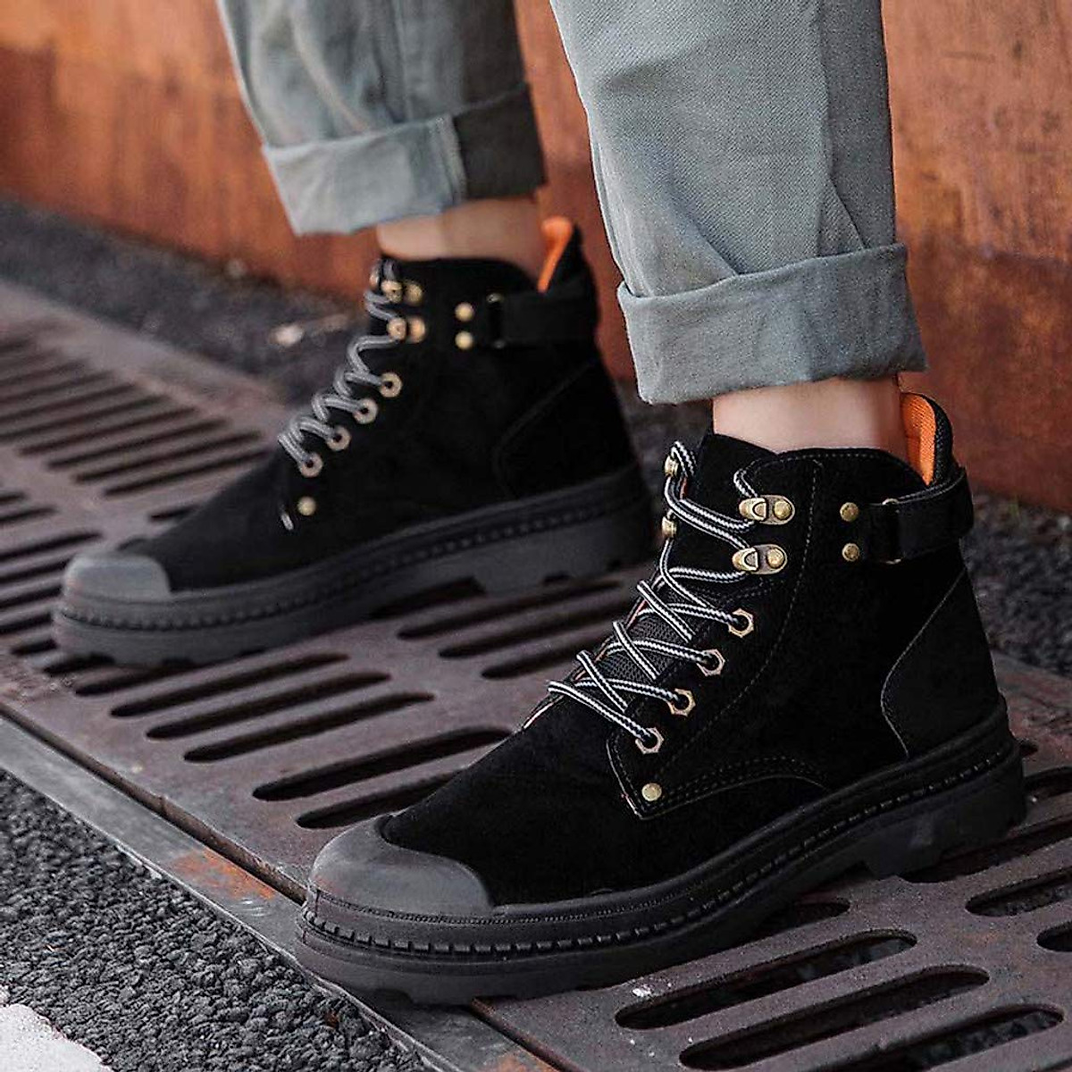 Fheaven Men's Plus Waterproof Hiking Boot Breathable Winter Plus Velvet Warm Casual Sneakers Outdoor Hiking Shoe