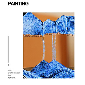 MIUVA Moving Sand Art Picture,Quicksand Painting Round Glass Sandscapes 3D Deep Sea Sand Art (Blue, 12 inch)