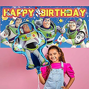 FNTOO Buzz Lightyear Party Supplies Plates Favors Decorations Backdrop Decor Banner Birthday Cake Topper, N02660
