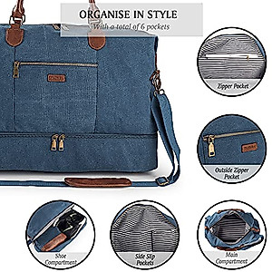 Weekender Bag for Women,Large Overnight Bag with Adjustable Strap,Travel Duffel Bag with Toiletry Bag,Carry On Tote Bag with Shoe Compartment,Sports Tote Gym Bag,Hospital Bag for Labor and Delivery