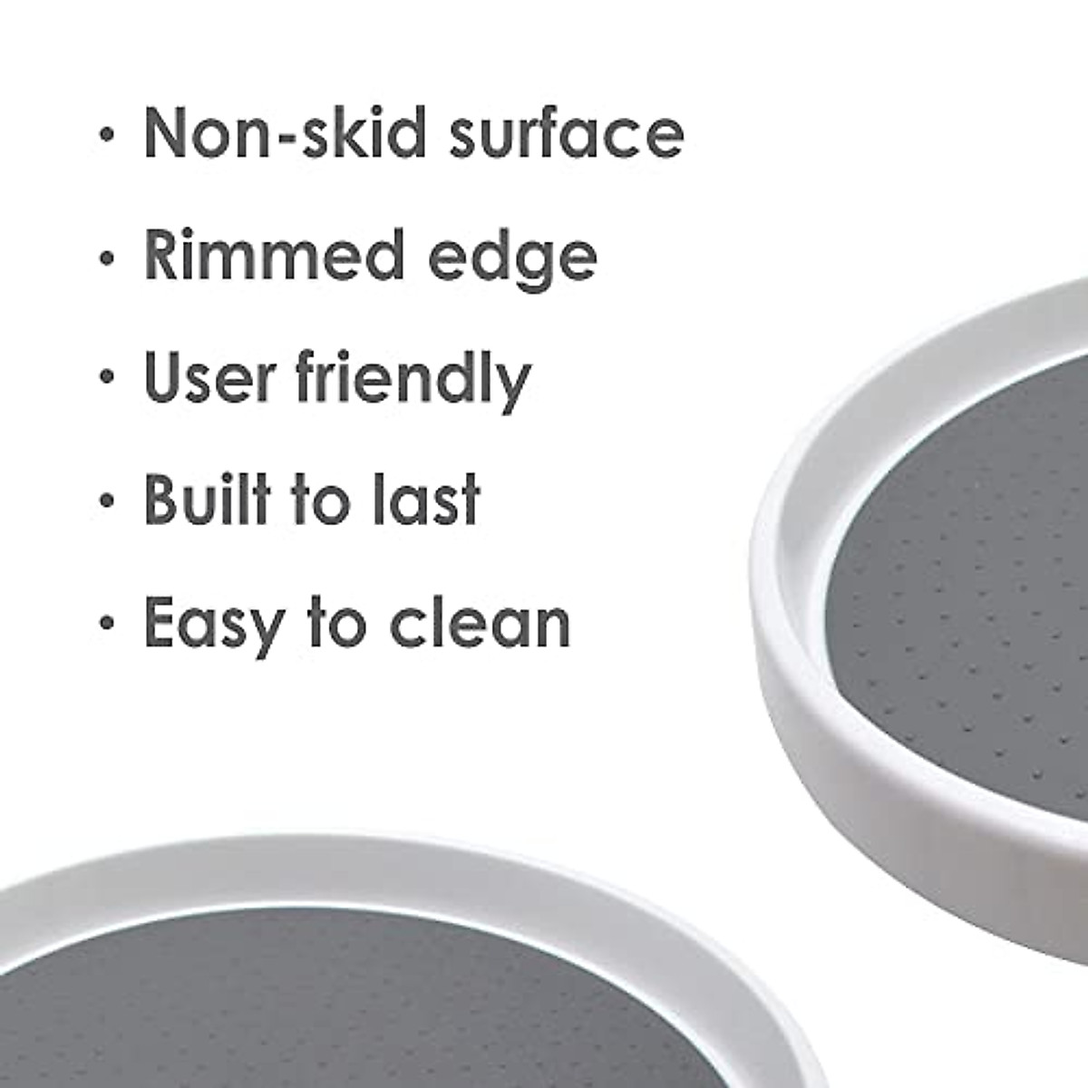 3 Pack Lazy Susan Organizer Turntable (10 inches) - Rotating Spice Rack for Kitchen Cabinet Pantry Fridge Bathroom Vanity Countertop & Under Sink Organization - Non-Skid Round Spinning Spice Storage