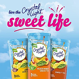 Crystal Light Peach Mango Green Tea Naturally Flavored Powdered Drink Mix, 5 ct Pitcher Packets