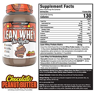 Musclesport Lean Whey Revolution™ Protein Powder - Whey Protein Isolate - Low Calorie, Low Carb, Low Fat, Incredible Flavors - 25g Protein per Scoop (2LB, Chocolate Peanut Butter)