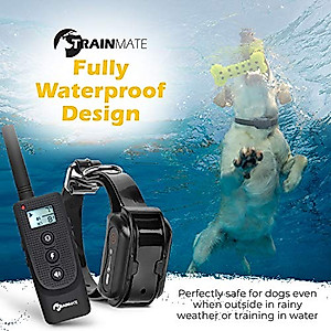 Trainmate Shock Collar for Dogs with Remote, 1200 Foot Range - Waterproof Dog Training Collars with Small, Medium, Large Dogs - Rechargeable Dog Collar with 3 Training Modes Shock, Vibration, Beep