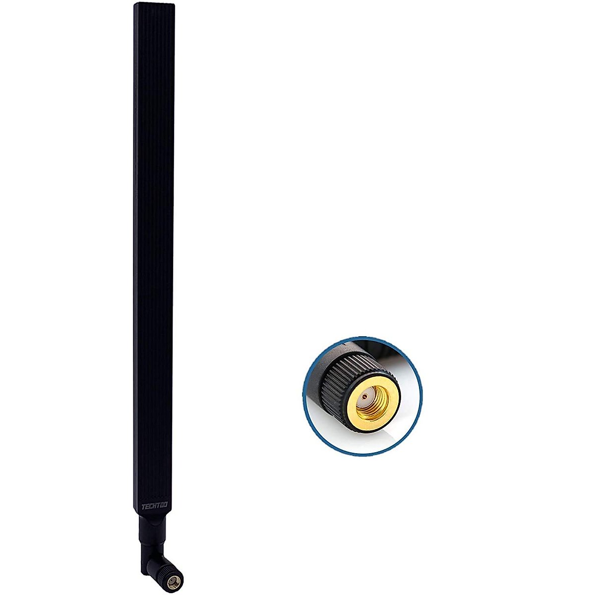 TECHTOO WiFi Antenna 2.4GHz 10 dBi for Wireless Router - Security IP Camera - USB Card Adapter - PCI PCIe Cards - Range Extender - PC Desktop - Drone - Signal Booster (2.4GHz RP-SMA 1-Pack)