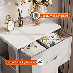 AODK Dresser for Bedroom Nightstand Small Dresser Chest of Drawers End Table for Living Room, Closet Dresser with 3 Storage Drawers Organizer Clothes, Light Grey