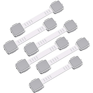Child Safety Cabinet Locks, 6 Pack Baby Proofing Lock for Cabinets, Doors, Drawers, Oven, Fridge, Toilet Seat, Multi Use Latch with Adjustable Strap - No Drilling Needed