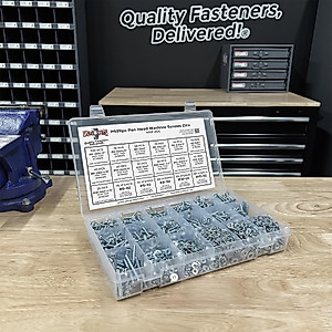 Phillips Pan Head Machine Screws Bolts Nuts Washers Assortment Kit - 1921 Pcs!