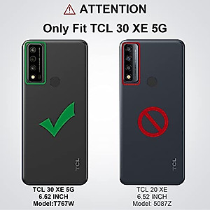 NTZW for TCL 30 XE 5G Case: Drop Protective Military Grade Armor Case Cover | Sturdy Anti-Slip Grip & Shock-Proof Silicone TPU Bumper | Dual-Layer Heavy Duty Protection Phone Case - Black