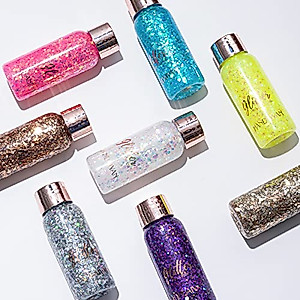 3 Color Body Glitter Gel Set, Mermaid Sequins Skin Long Lasting Sparkling Liquid Eyeshadow Lip Nail Hair Painting Glitter Laser Powder Decorate Art Festival Party Makeup 32ml*3 (Set B)