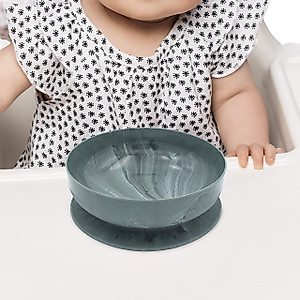 ChooMee Baby Suction Bowl | Powerful Suction Grip with Firm Bowl | Platinum Silicone, BPA Free | Large, 1 CT, Grey